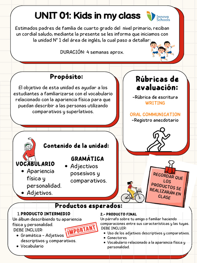 UNIT 01 - INFO-4th - Kids in My Class | PDF