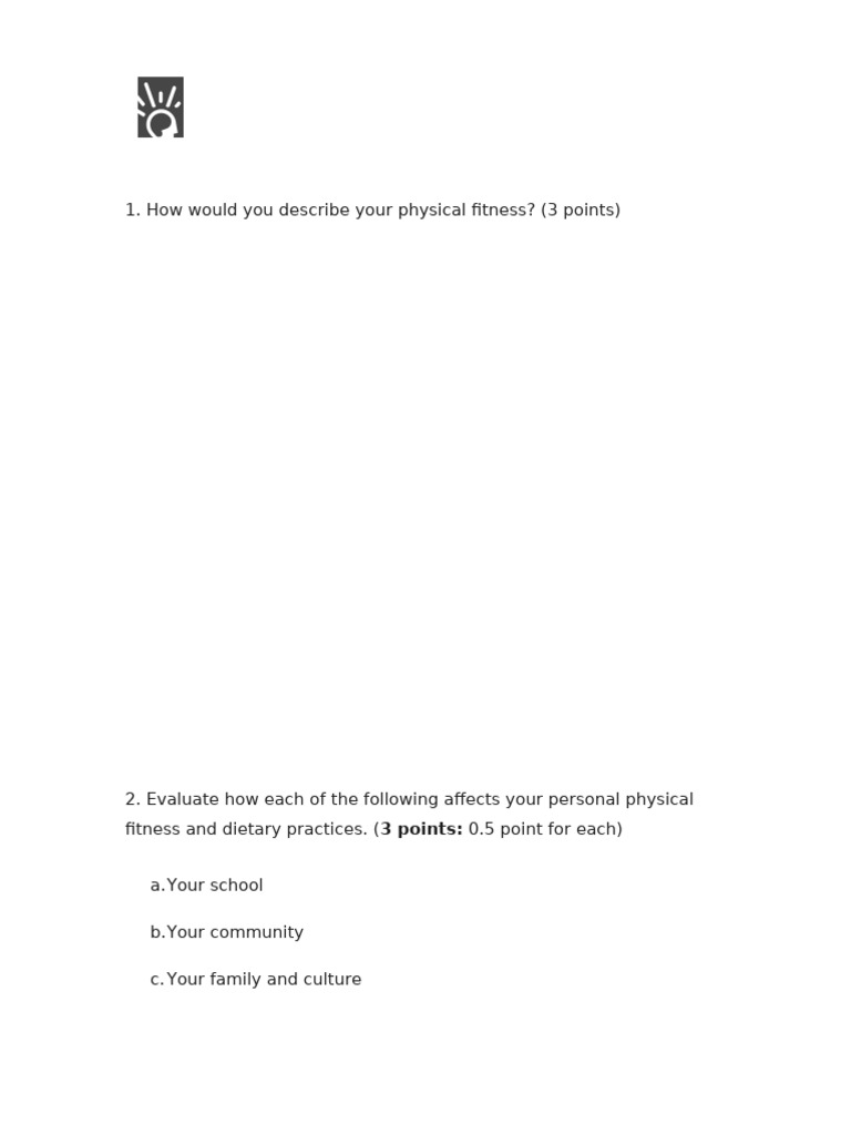 2.3.1 Journal - Assess Your Fitness and Nutritional Status (Journal) | PDF
