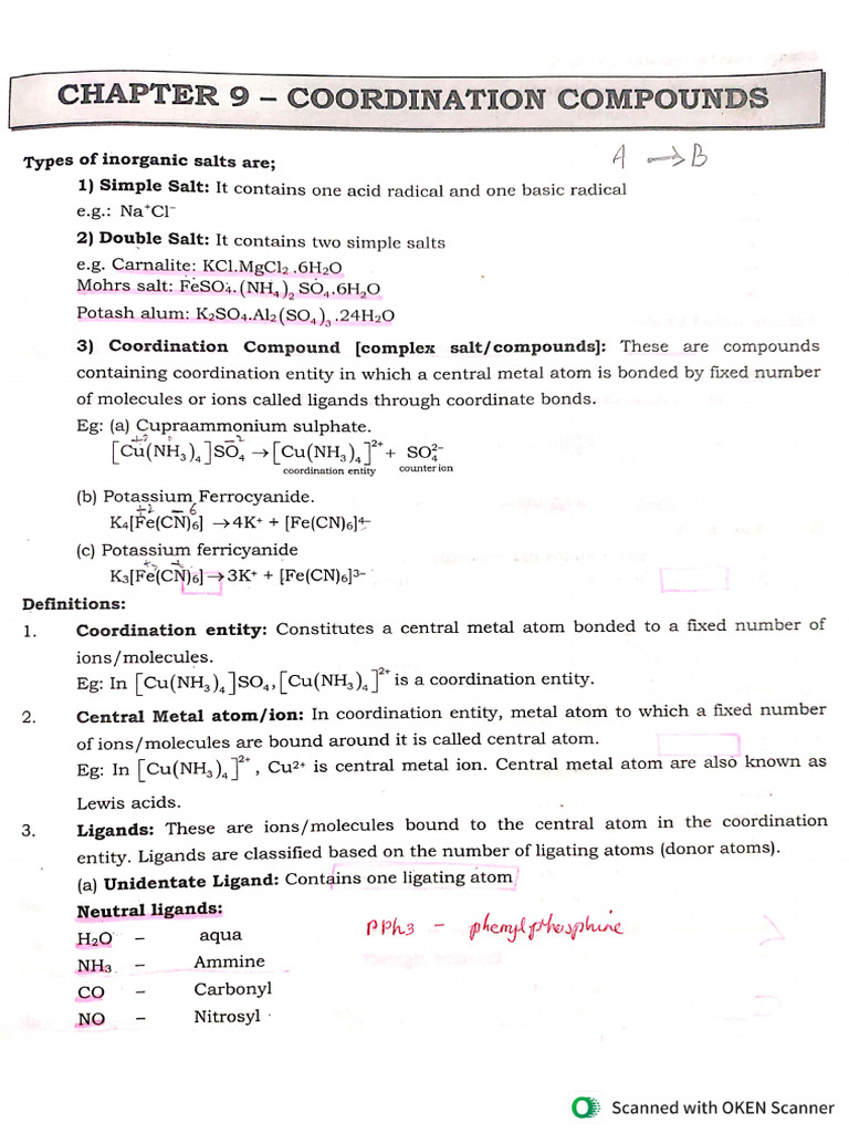 Coordination Compounds | PDF