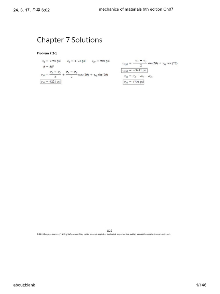 Mechanics of Materials 9th Edition Ch07 | PDF