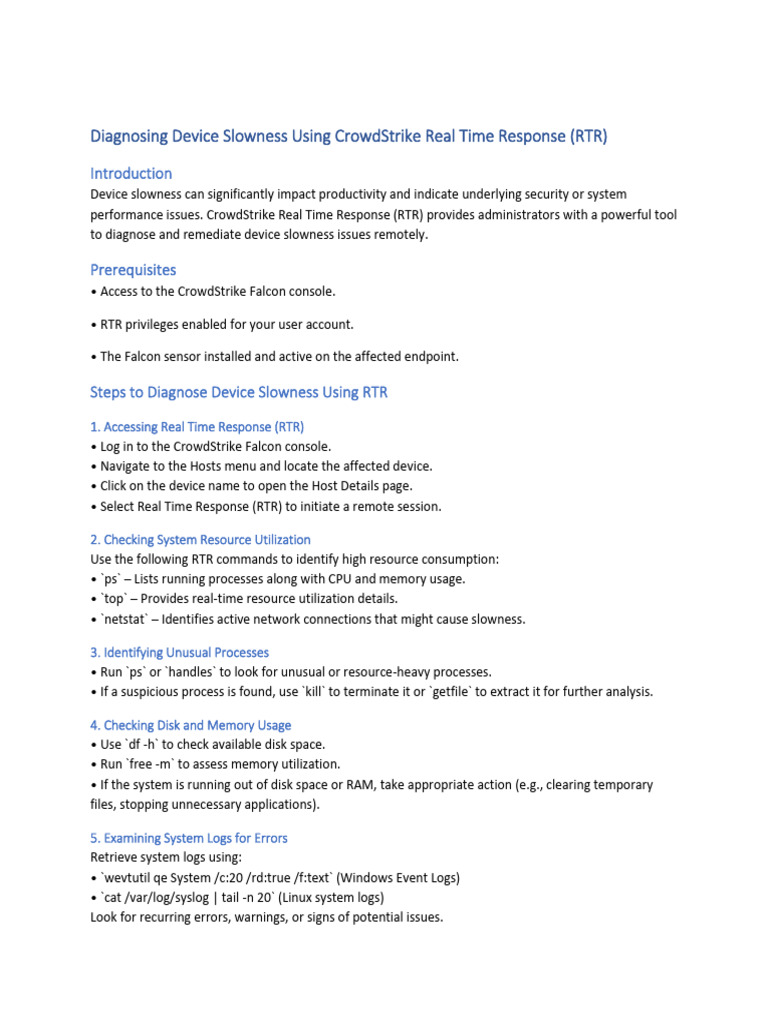 Diagnose Device Slowness with CrowdStrike RTR | PDF | Computer File ...