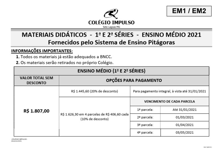 Materias_didaticos_EM1-EM2 | PDF