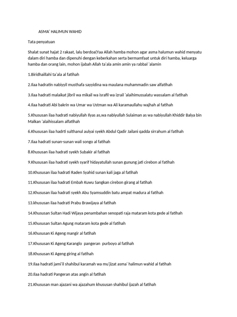 Asma' Halimun Wahid | PDF
