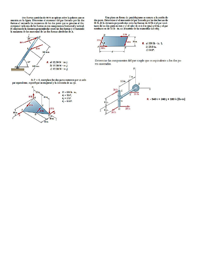 U2.9 Ejercicios Momento de Un Par-3 | PDF