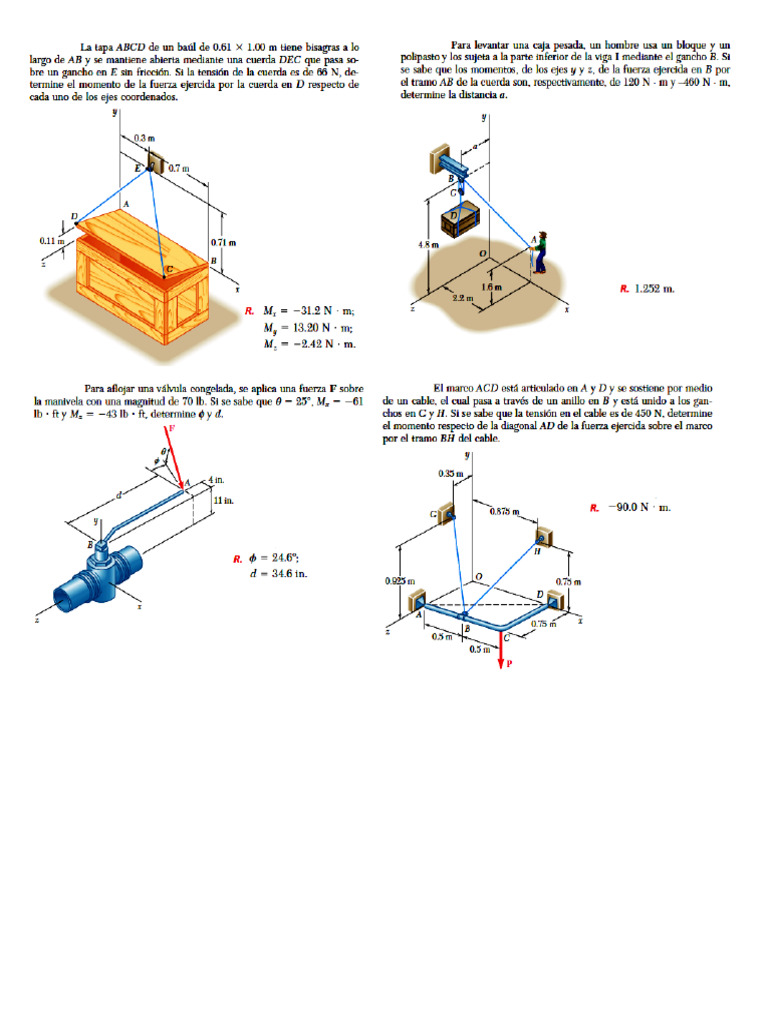 Ejercicios - Momento Respecto A Un Eje-4 | PDF