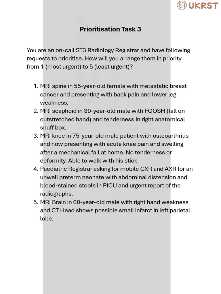 Prioritisation Task 3 | PDF