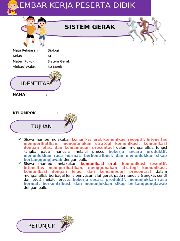 LKPD Sistem Gerak | PDF