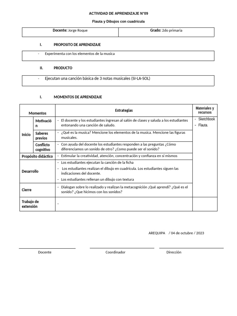 .Actividad de Aprendizaje 09 - 2do de Primaria | PDF