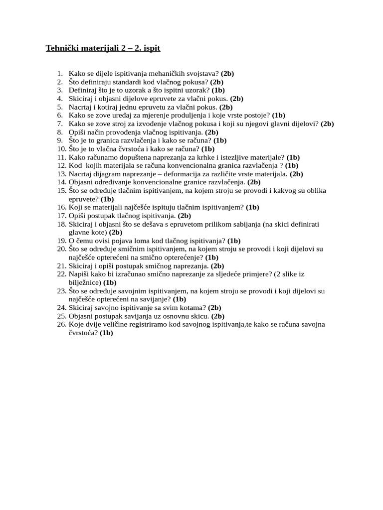 Pitanja za 2. ispit (1) | PDF