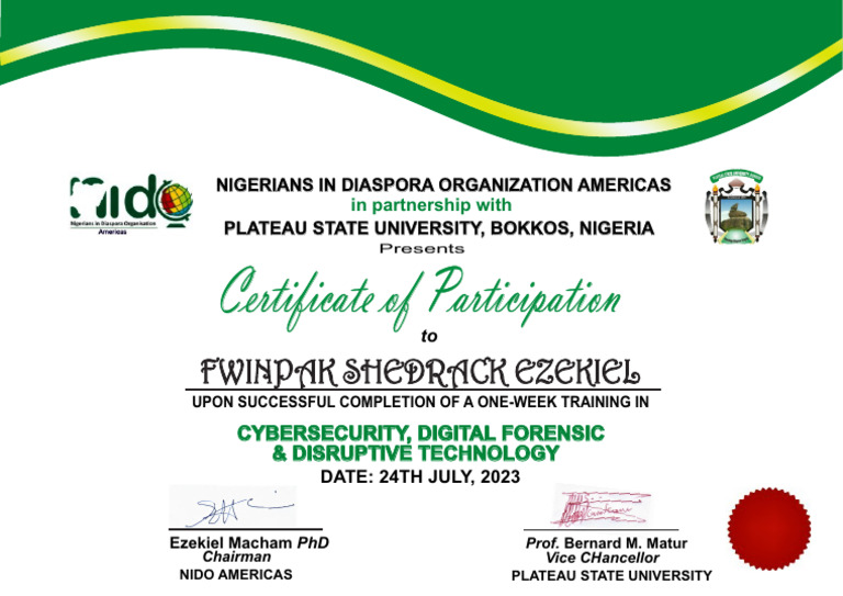 Fwinpak Shedrack Ezekiel | PDF