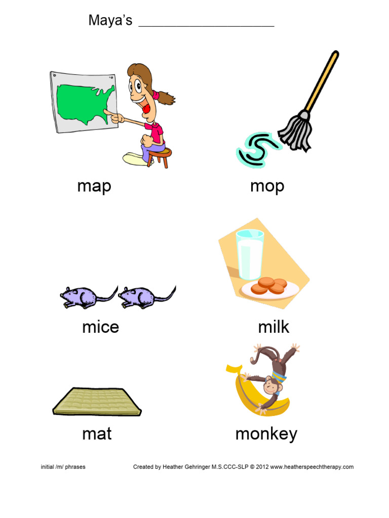 Maya's Initial /m/ Sound Activities | PDF