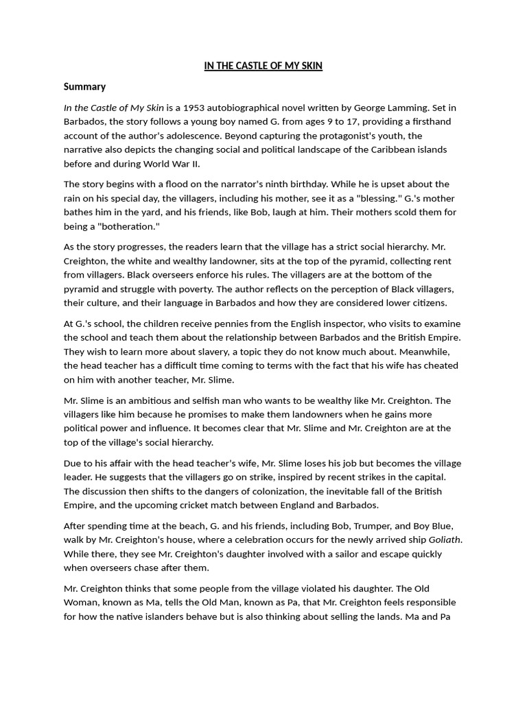 In The Castle of My Skin | PDF