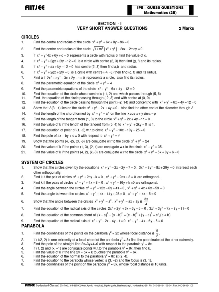 Important Question Ipe SR Mat-2b - 2022 - 250129 - 164550 | PDF ...