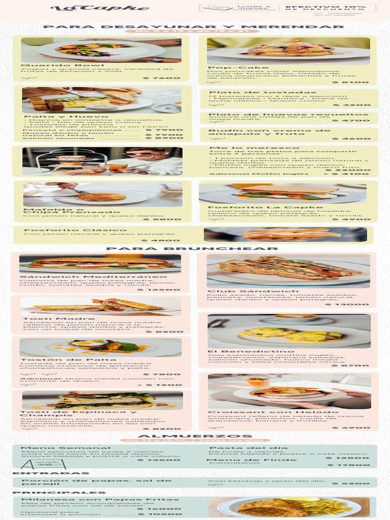 Menú de La Capke Café Güemes | PDF | Alimentos | Cocina
