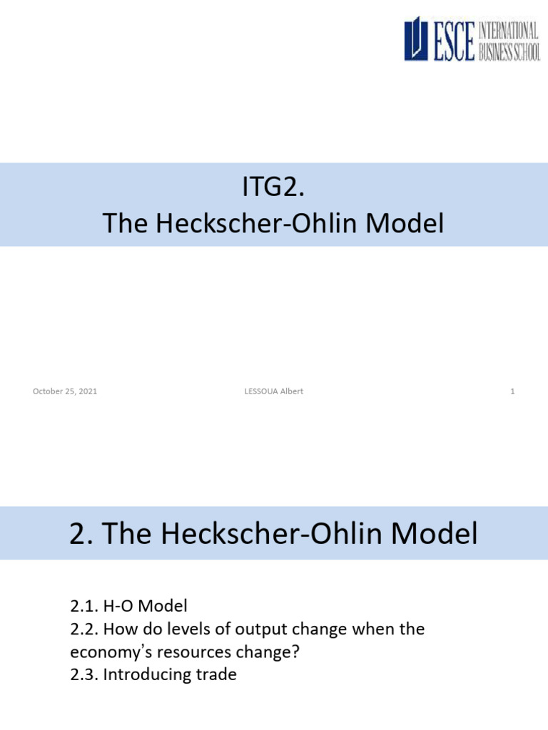 ITG2 - The Heckscher-Ohlin Model | PDF | Comparative Advantage | Labour ...
