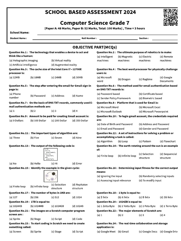 G7 Model Papers Combined 2024 | PDF | Verb | Grammar