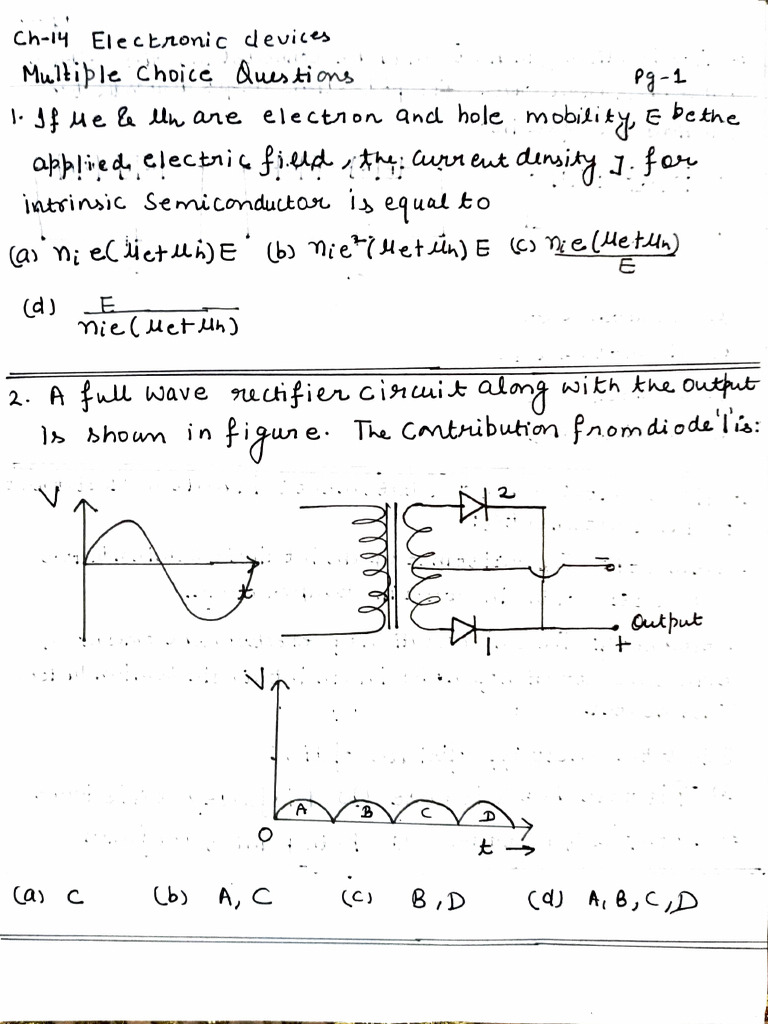 MCQ's Semiconductor Devices | PDF | Electricity | Materials Science