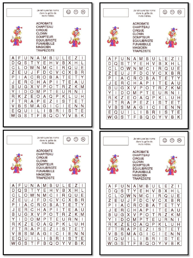 Cirque Vocabulaire 2 | PDF