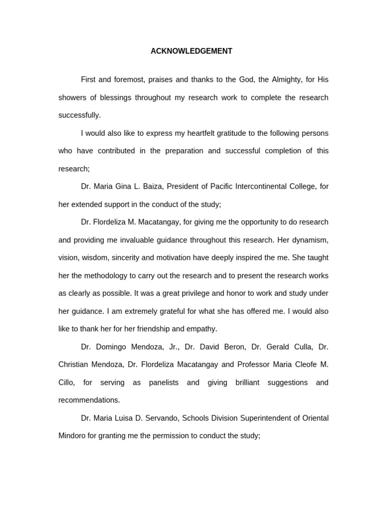 ACKNOWLEDGEMENT-DEDICATION _ ROSEAMOR | PDF