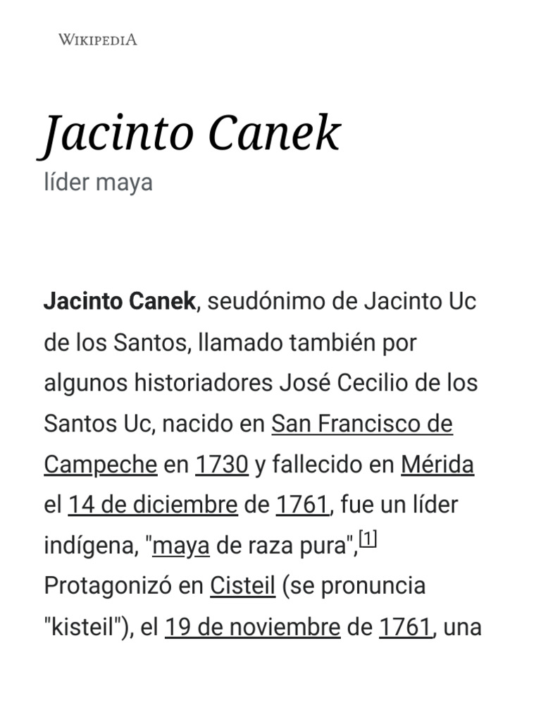 Jacinto Canek: Líder Maya Rebelde | PDF | Península de Yucatán ...