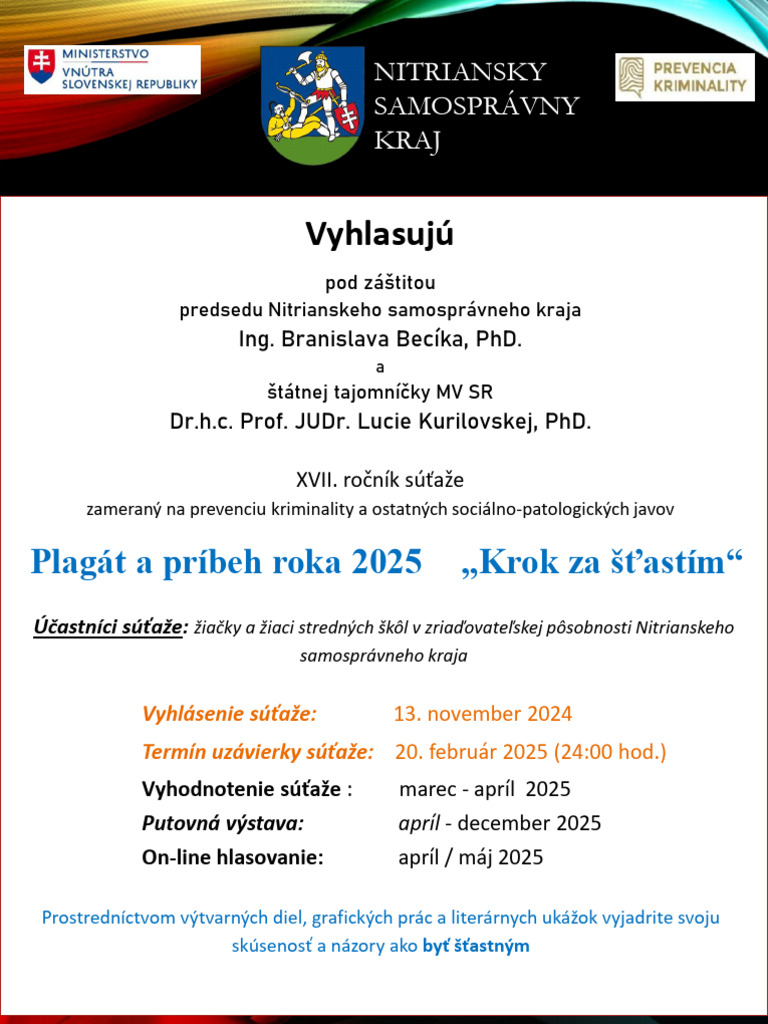 Plagát A Príbeh Roka 2025 - Krok Za Šťastím" | PDF