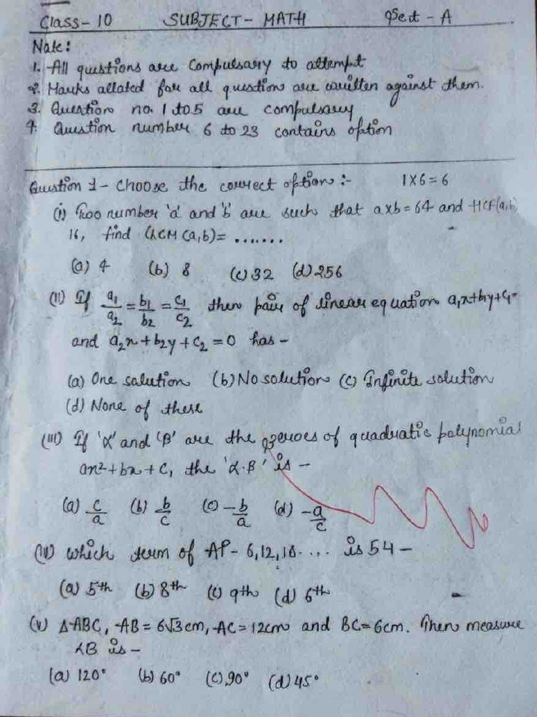 Class-10th Maths Most IMP Questions ?? | PDF