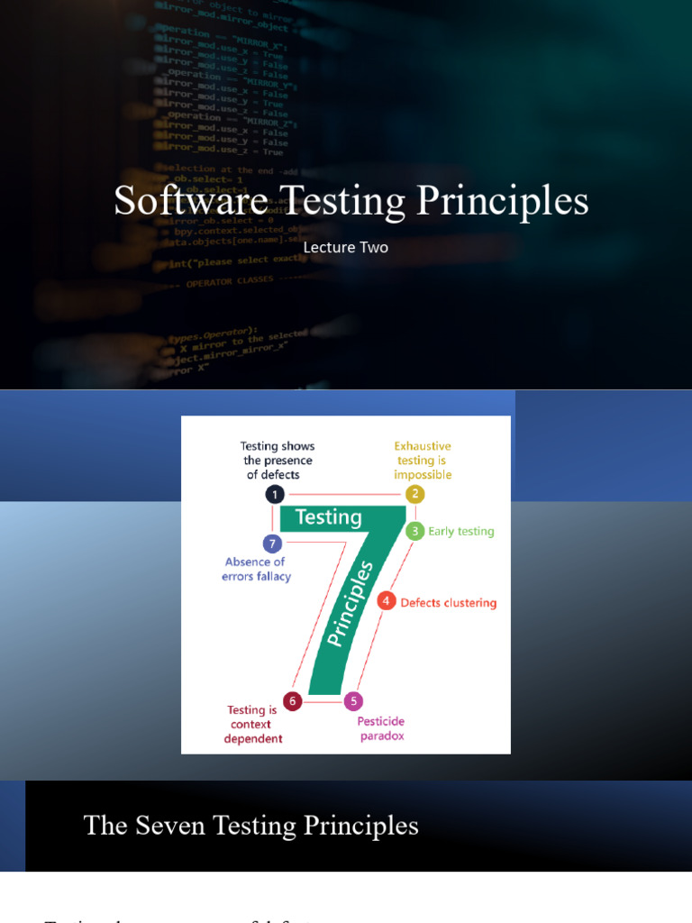 Key Principles of Software Testing | PDF | Software Testing | Software ...