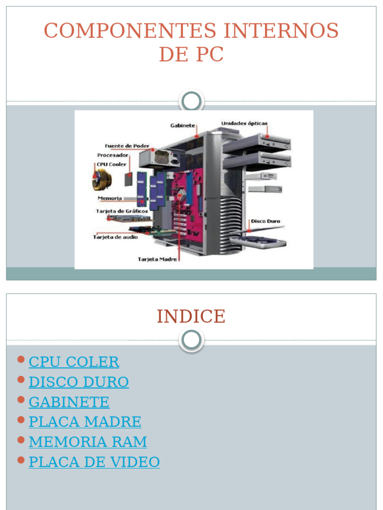 Componentes Internos de una PC | PDF
