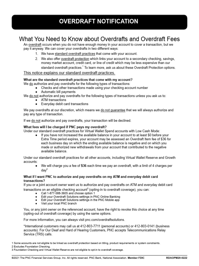 Overdraft Notification Document | PDF | Overdraft | Transaction Account
