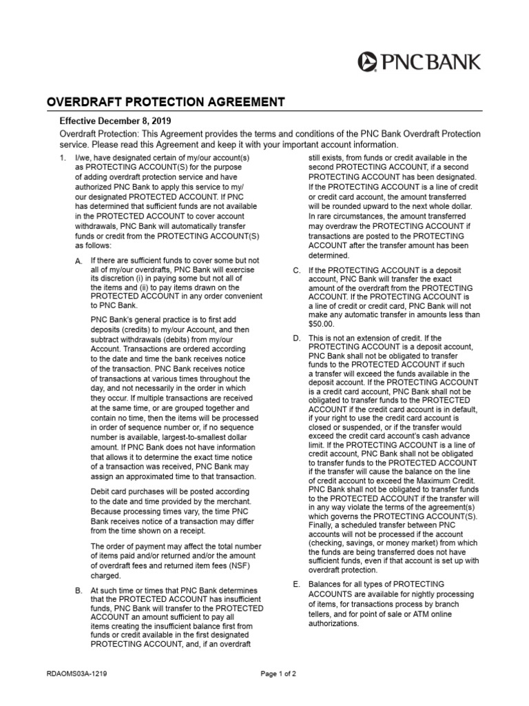 Consumer ODP Agreement | PDF | Debits And Credits | Overdraft