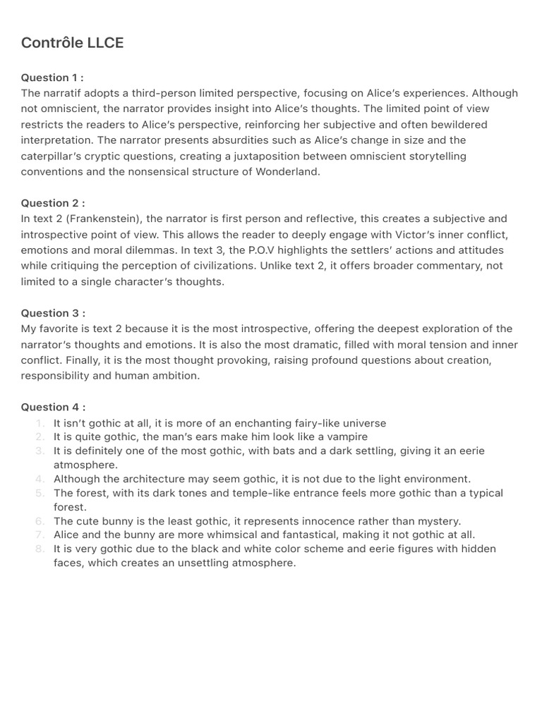 Contrôle LLCE | PDF