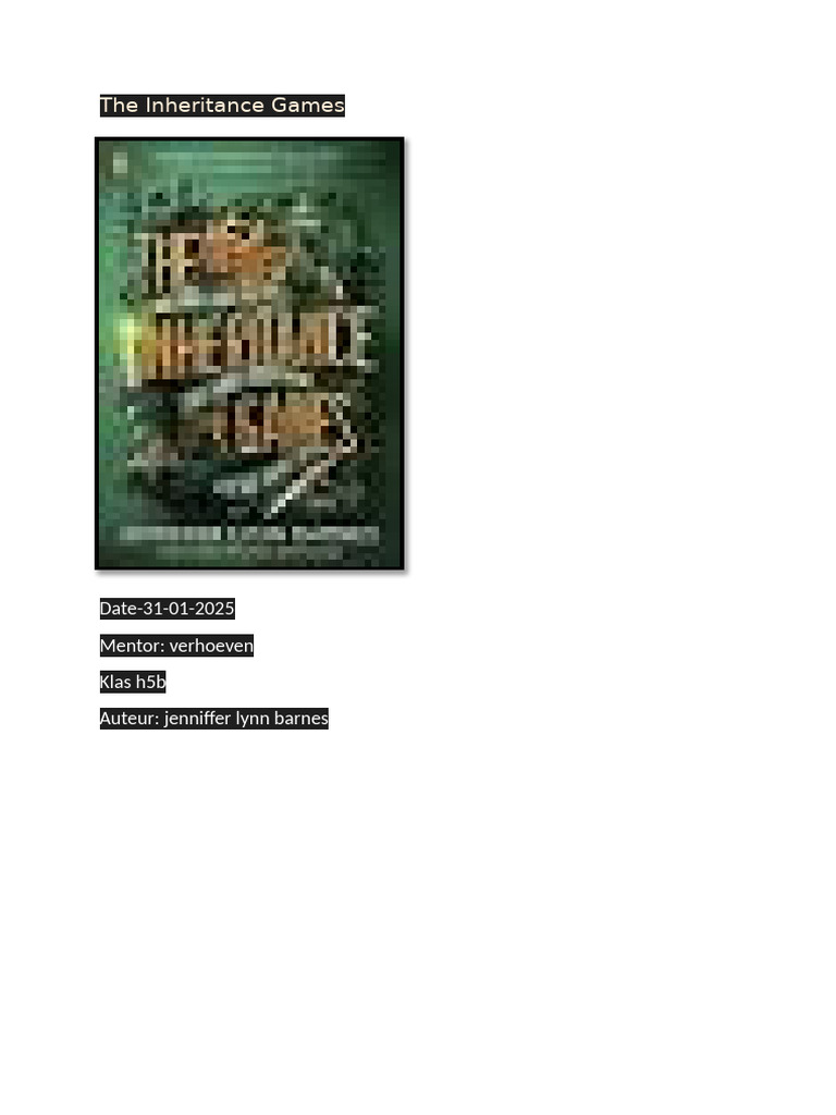 The Inheritance Games: Avery's Journey | PDF