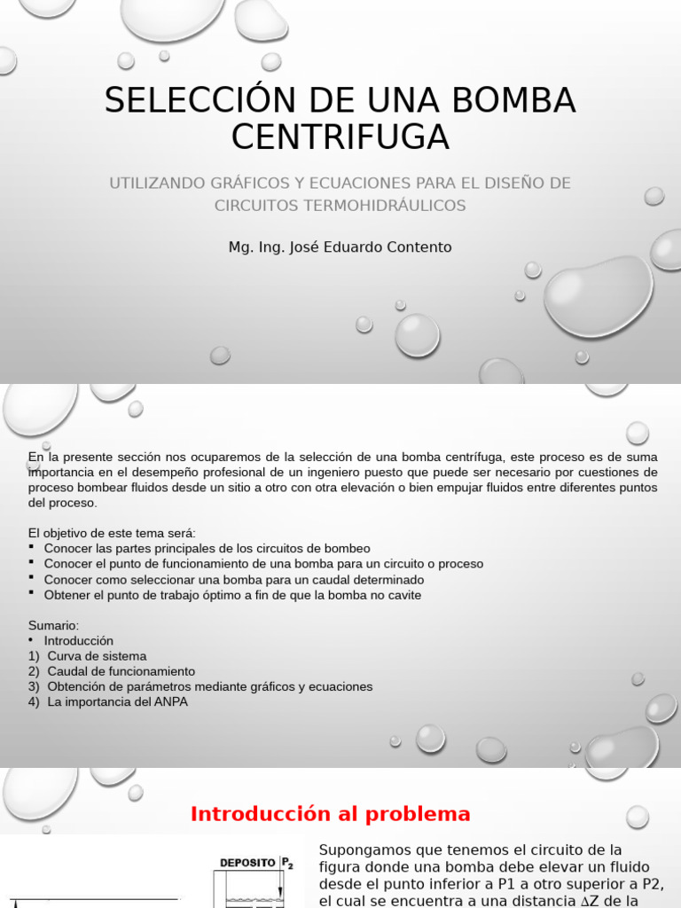 Selección de Una Bomba Centrifuga - para EVA | PDF | Bomba | Presión