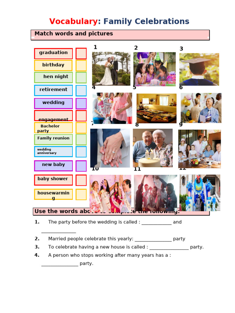 Family Celebrations Picture Dictionaries - 118915 | PDF