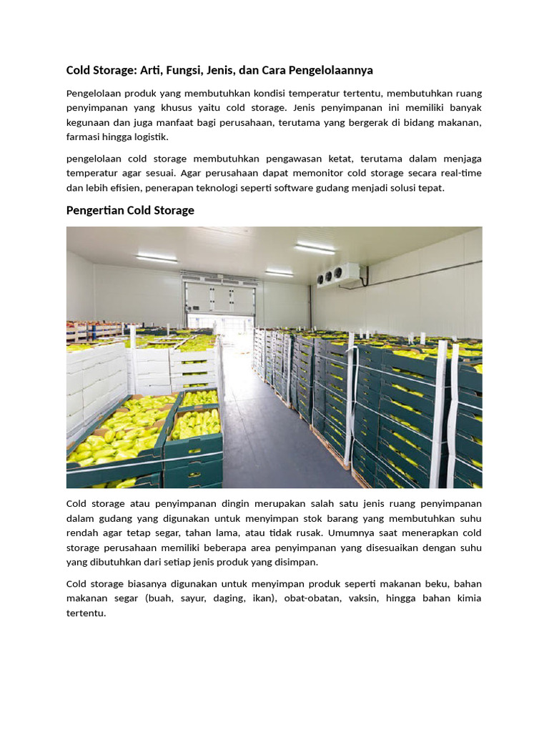 Cold Storage | PDF