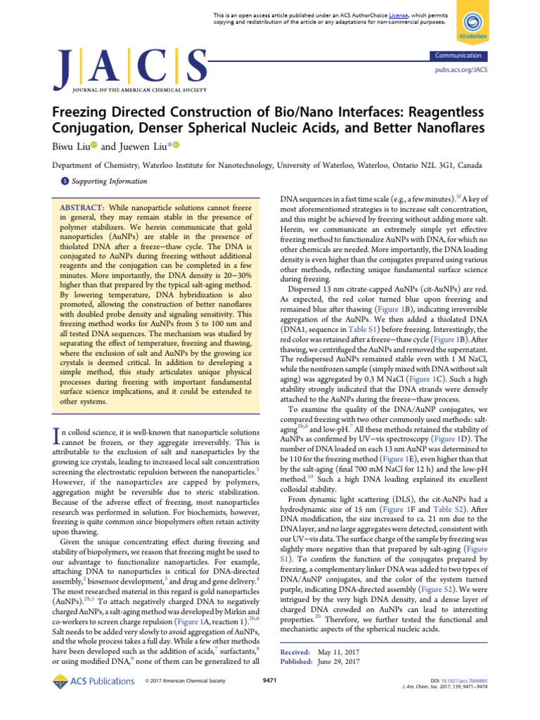 Liu Liu 2017 Freezing Directed Construction of Bio Nano Interfaces ...