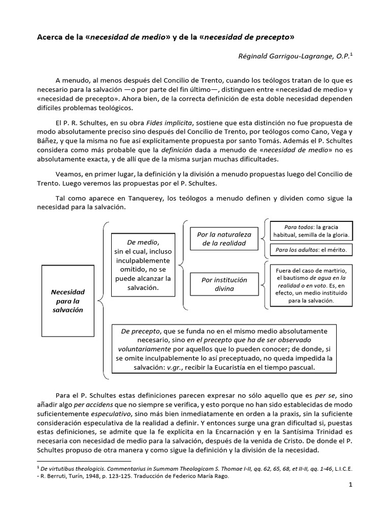 Necesidad de Medio y Precepto en Salvación | PDF | Salvación | Gracia ...
