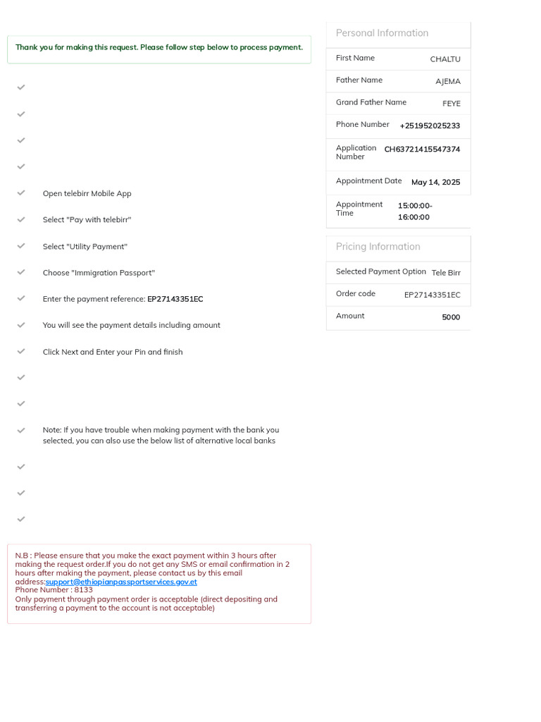 Apply For Ethiopian Passport Online Chaltu 1 | PDF | Service Industries