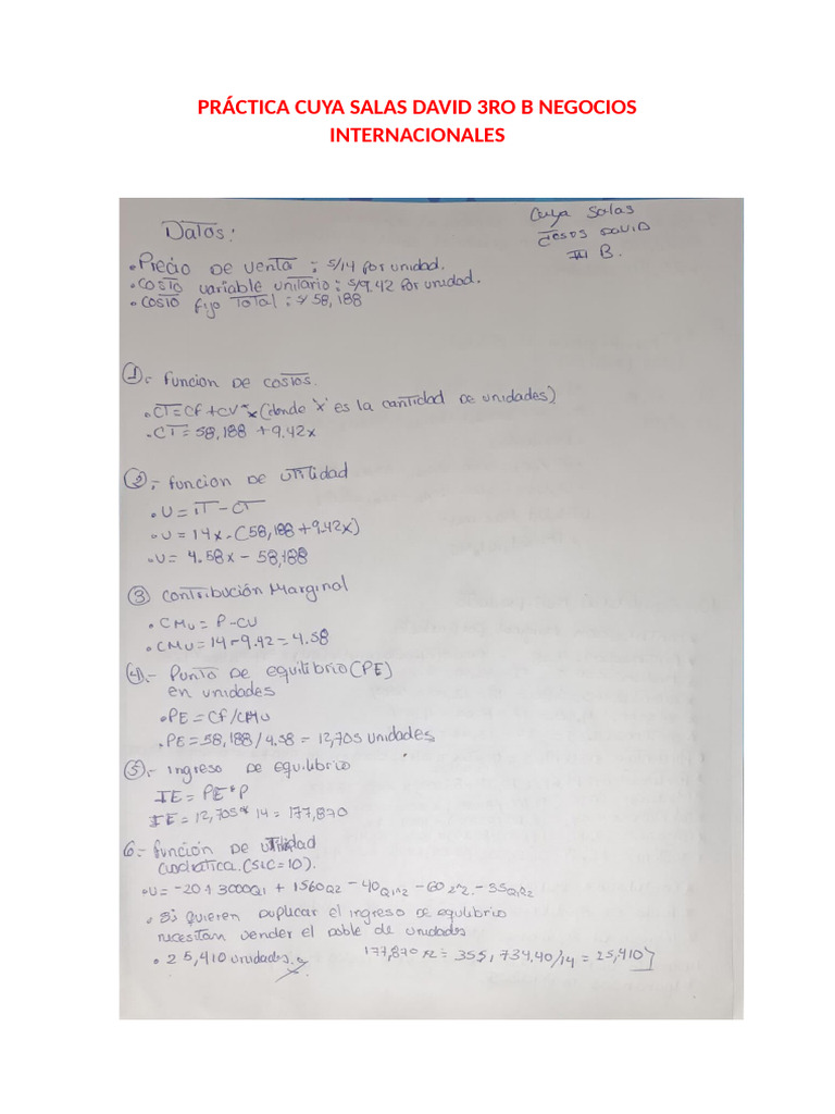 Práctica Cuya Salas David 3ro B Negocios Internacionales | PDF