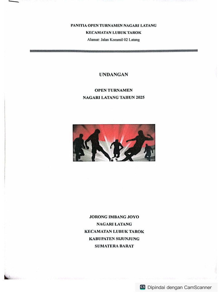 Undangan Open Turnamen Nagari Latang 2025 | PDF