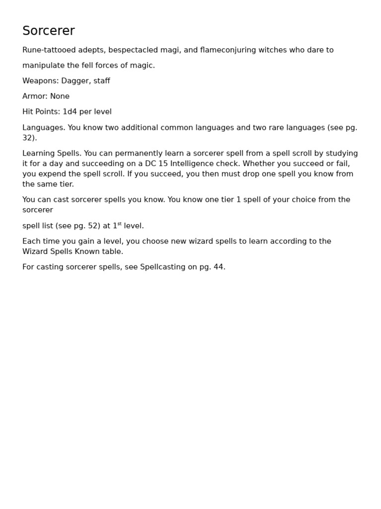 Sorcerer | PDF