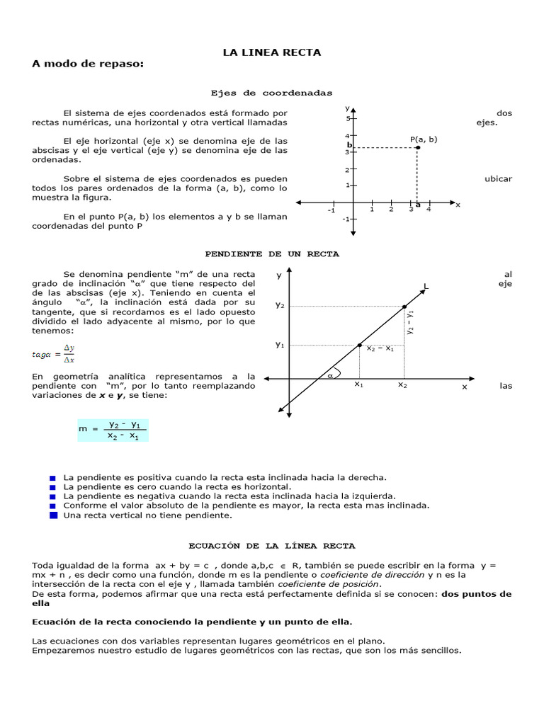 2º Año Punto Pendiente. | PDF | Pendiente | Línea (geometría)