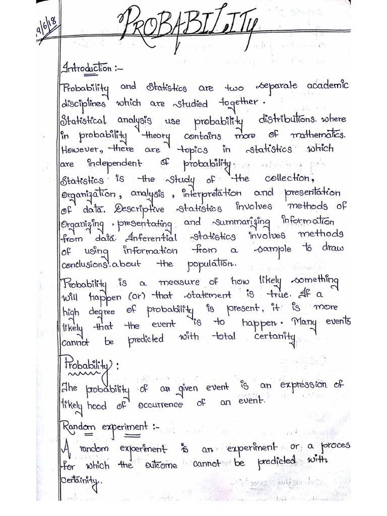 Probability Notes | PDF