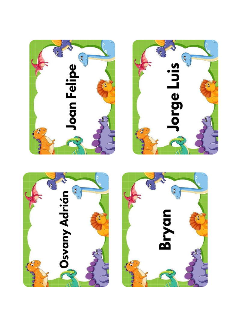 Colorful Pastel Cute Name Label School A4 Document | PDF