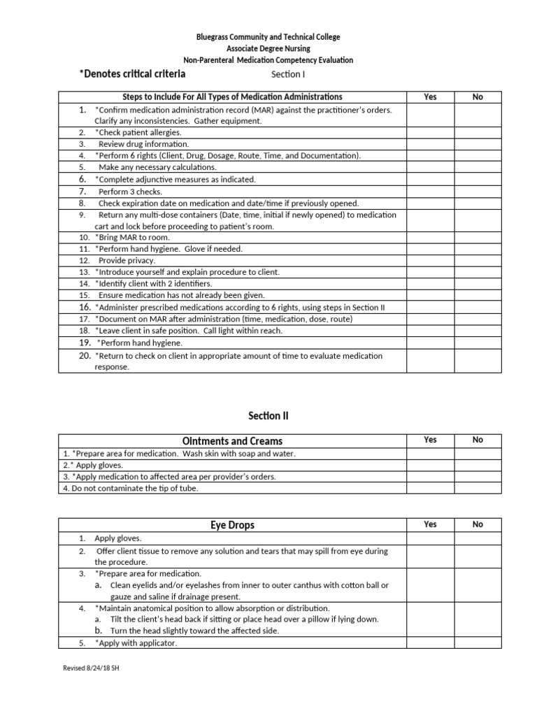 Topical Medication Administration Checklist (1) | PDF | Topical ...