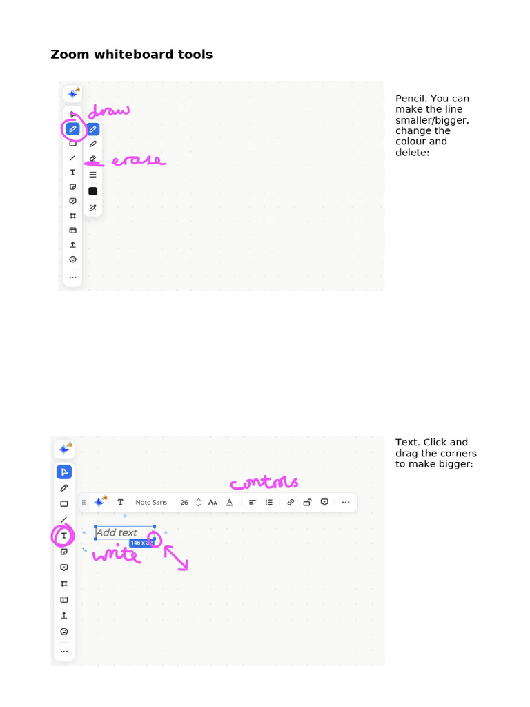 Handout 2 - Zoom Whiteboard Controls | PDF