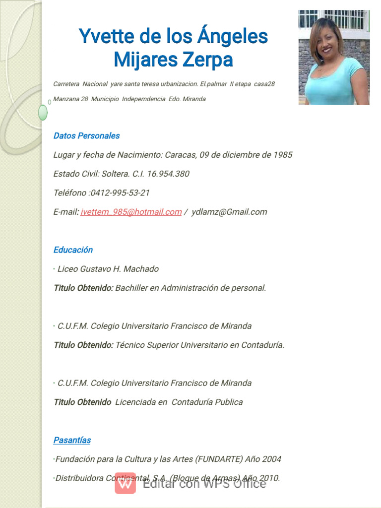 Curriculum Yvette 2024 | PDF