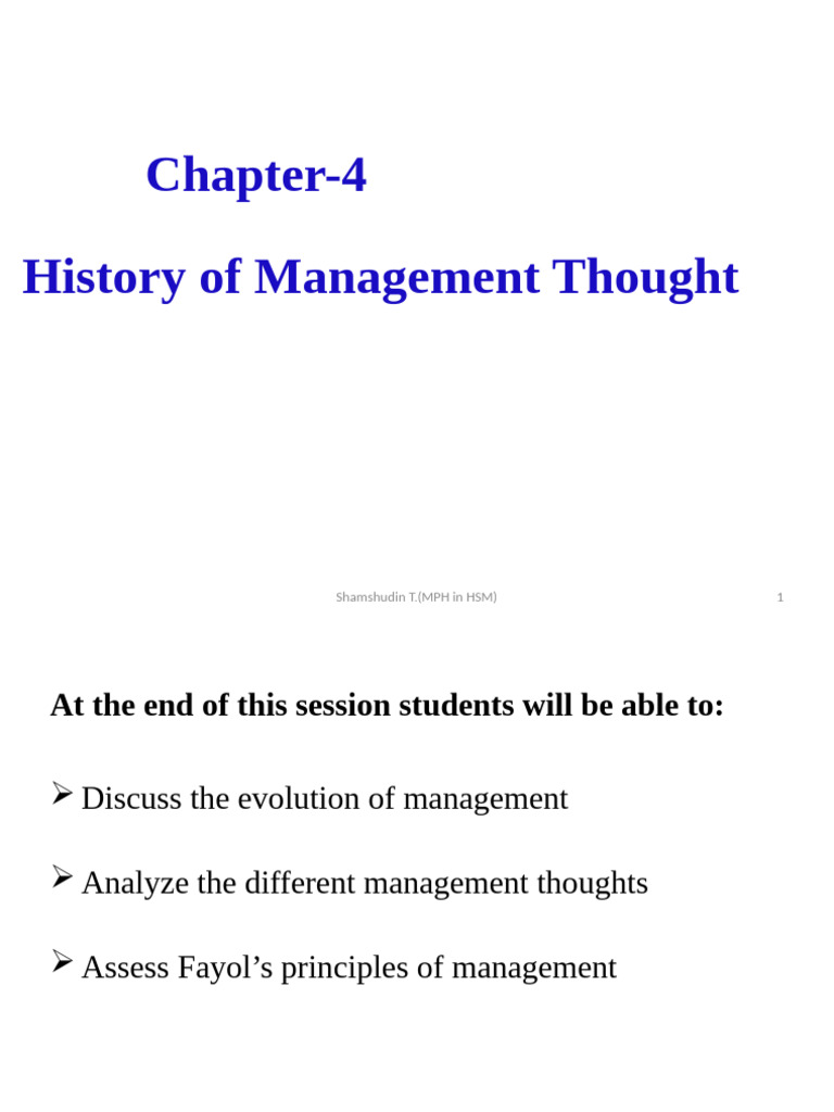 Chapter-4-History of Management Thought | PDF | Cost Of Living | System