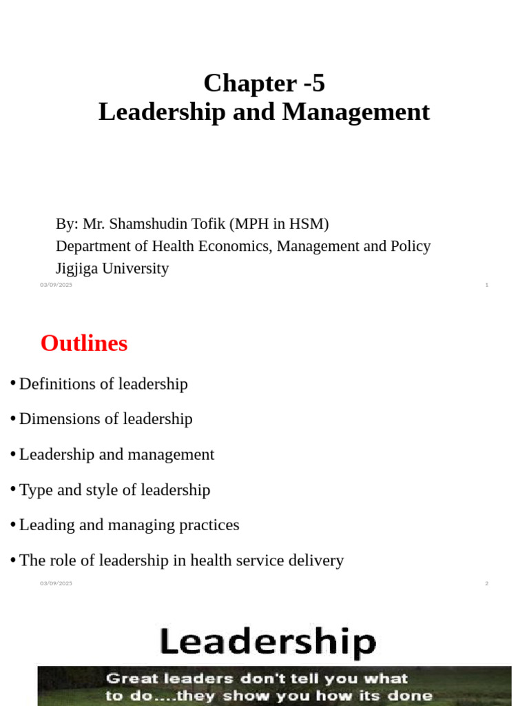 Chapter 5 Leadership and Management | PDF | Leadership | Charisma