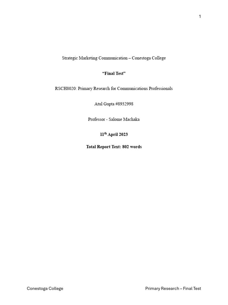 PDF Primary Research Final Test | PDF | Consumer Behaviour | Focus Group